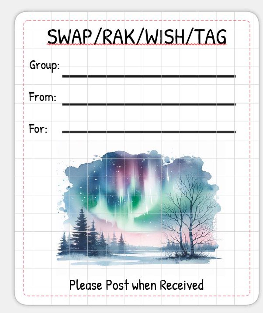 Printable INSTANT DOWNLOAD Tag Insert RAK Wish Group Label Pen Pal ...