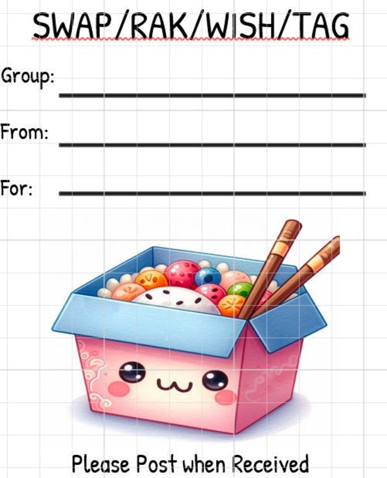 Printable INSTANT DOWNLOAD Tag Insert RAK Wish Group Label Pen Pal ...