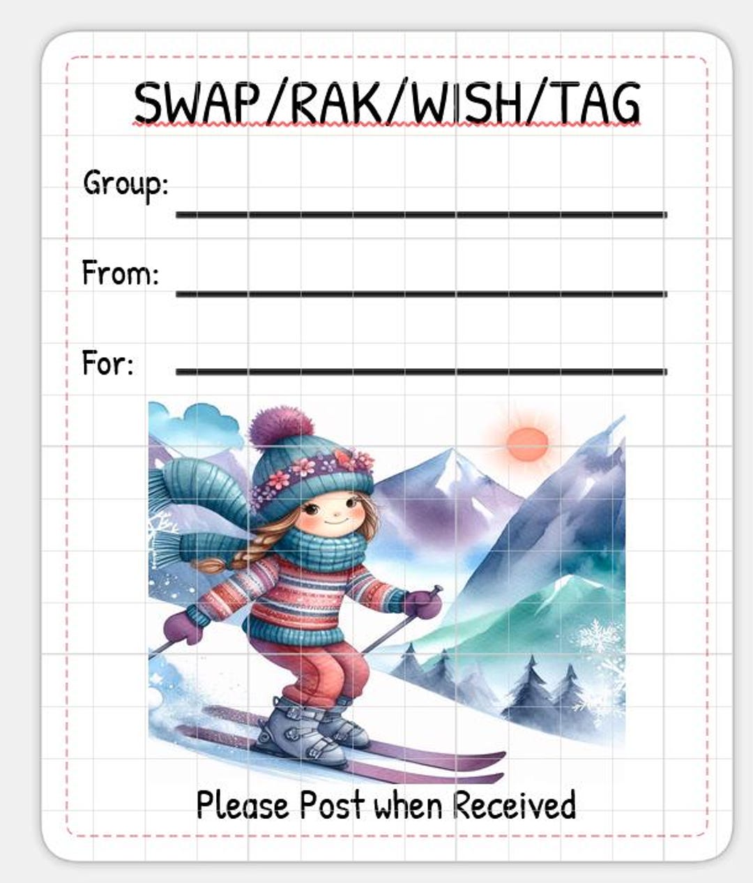 Printable INSTANT DOWNLOAD Tag Insert RAK Wish Group Label Pen Pal ...