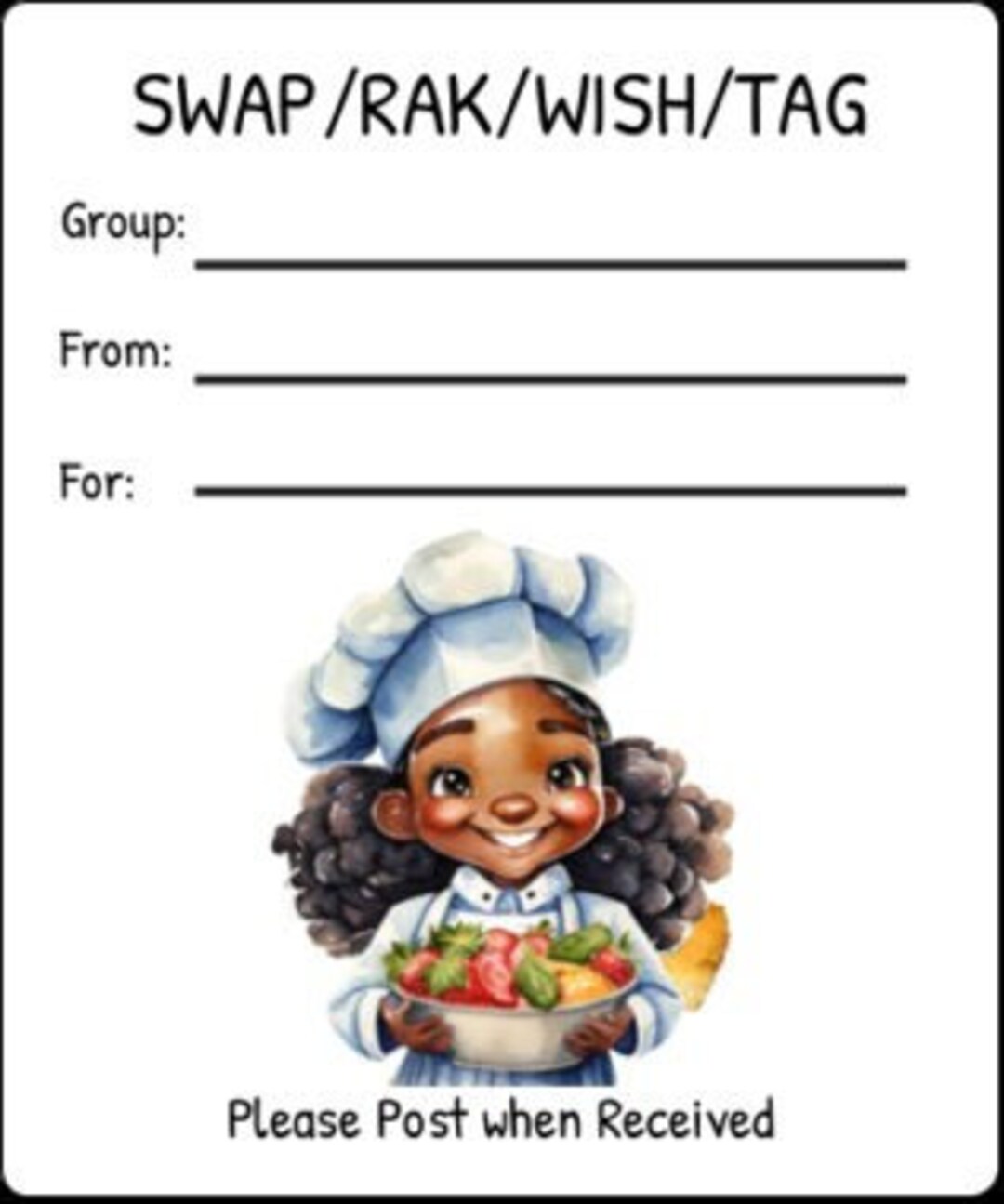 Printable INSTANT DOWNLOAD Tag Insert RAK Wish Group Label Pen Pal ...