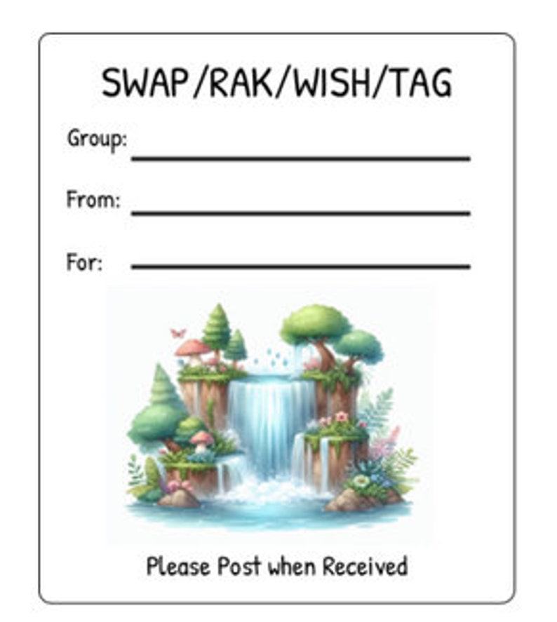 Printable INSTANT DOWNLOAD Tag Insert RAK Wish Group Label Pen Pal ...