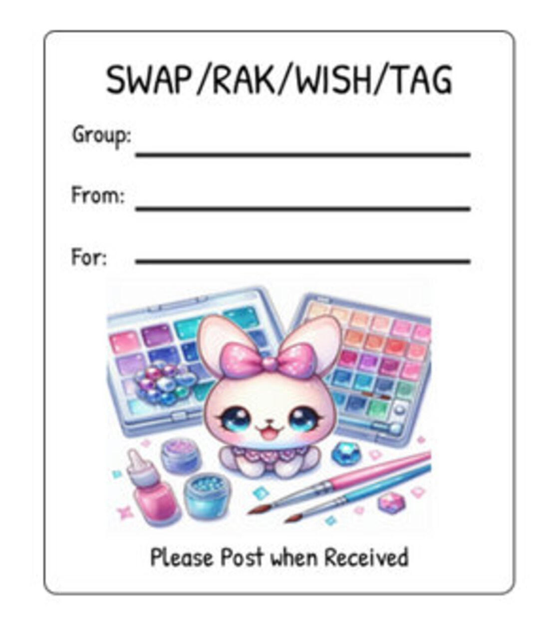 Printable INSTANT DOWNLOAD Tag Insert RAK Wish Group Label Pen Pal ...