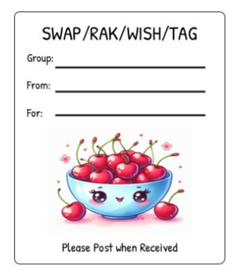 Printable INSTANT DOWNLOAD Tag Insert RAK Wish Group Label Pen Pal ...