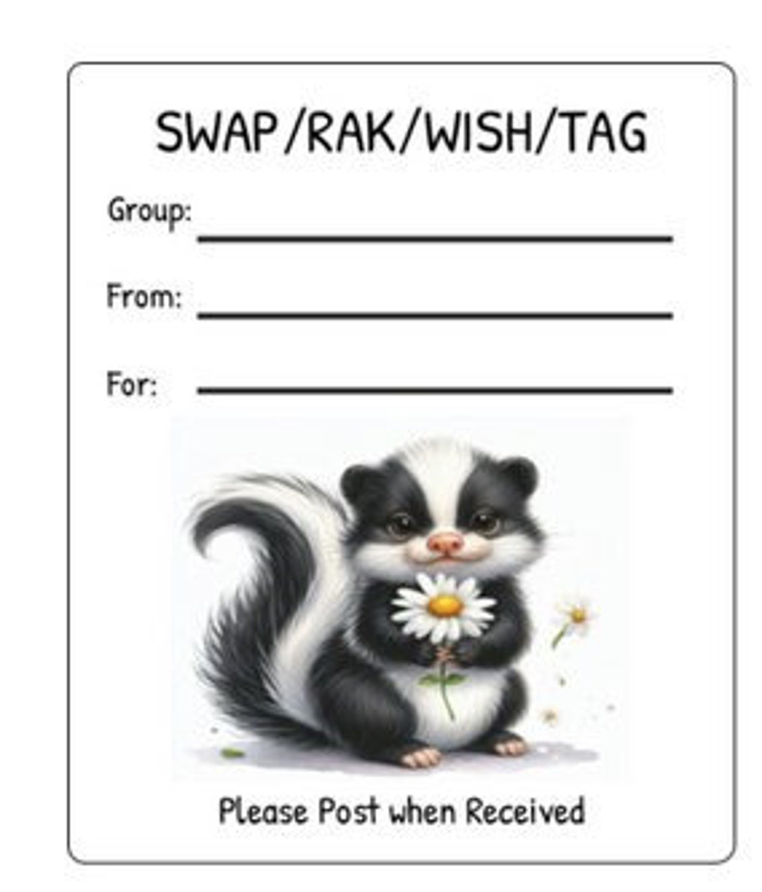 Printable INSTANT DOWNLOAD Tag Insert RAK Wish Group Label - Pen Pal ...