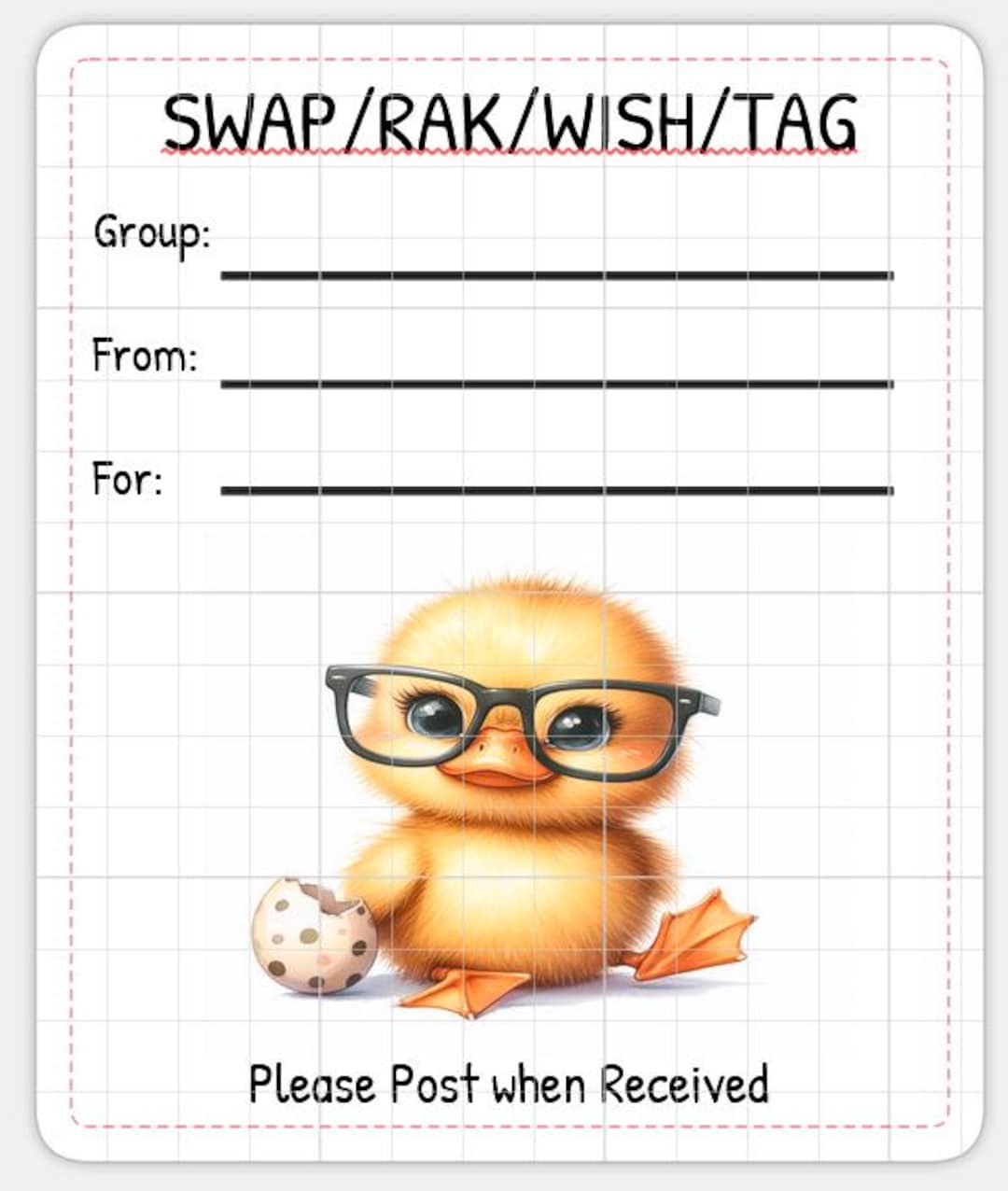 Printable INSTANT DOWNLOAD Tag Insert RAK Wish Group Label Pen Pal ...