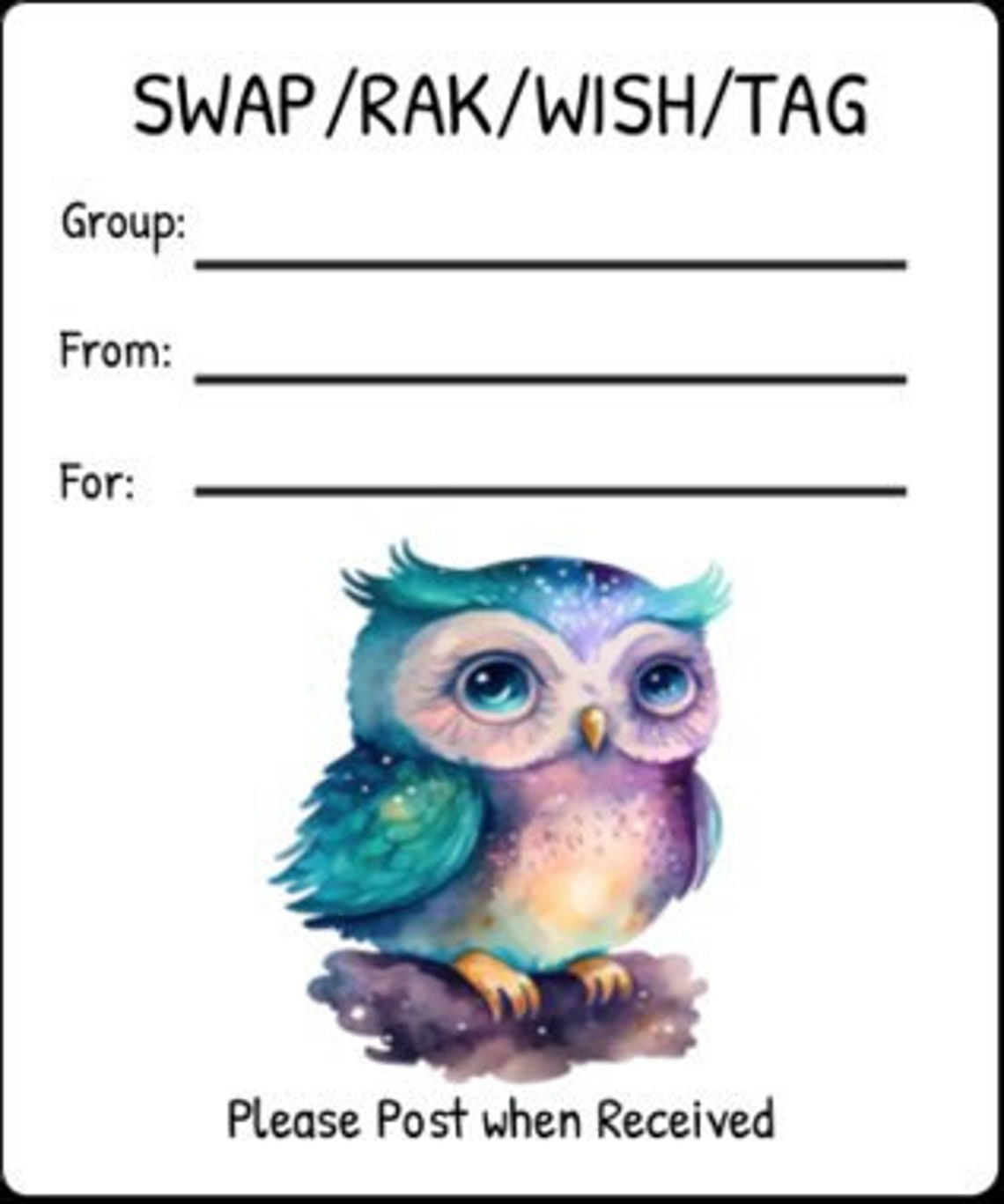 Printable INSTANT DOWNLOAD Tag Insert RAK Wish Group Label - Pen Pal ...