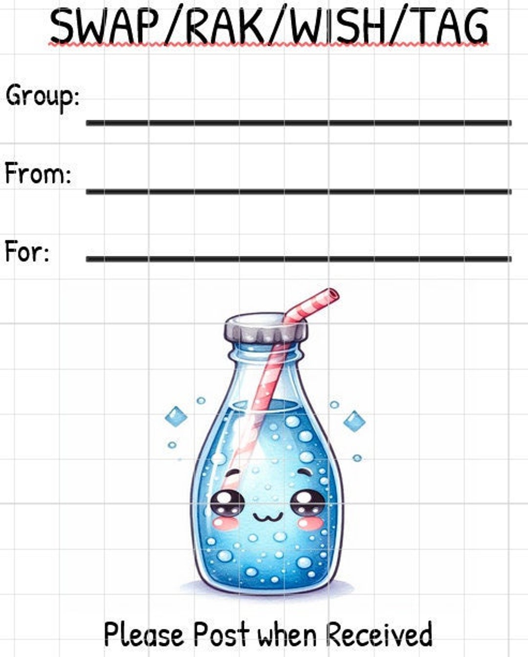 Printable INSTANT DOWNLOAD Tag Insert RAK Wish Group Label Pen Pal ...