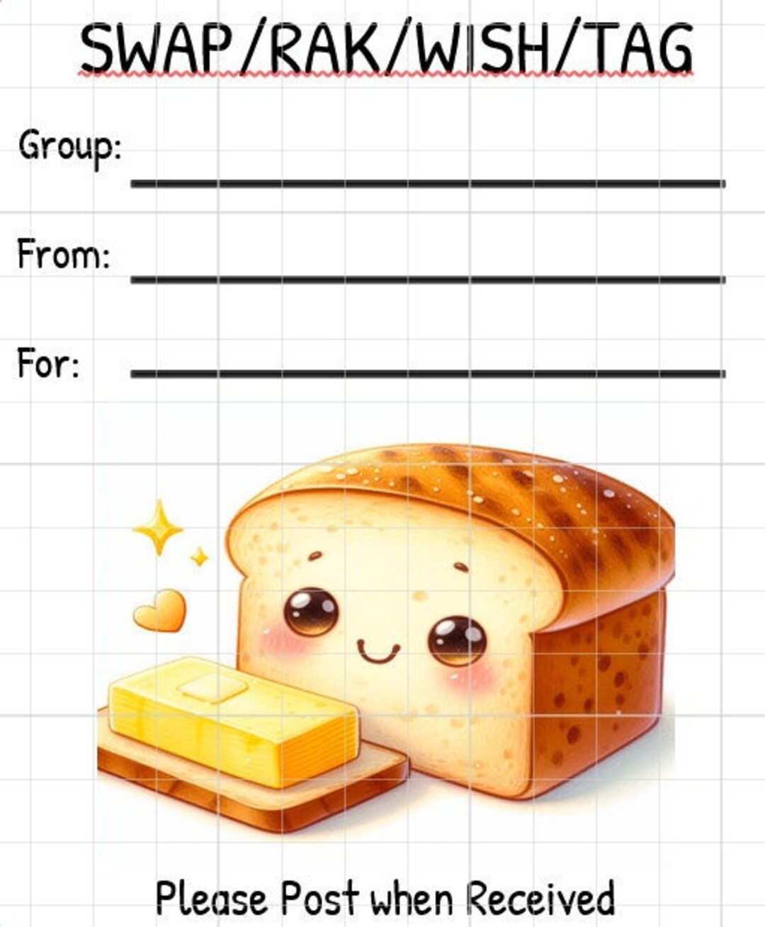 Printable INSTANT DOWNLOAD Tag Insert RAK Wish Group Label Pen Pal ...
