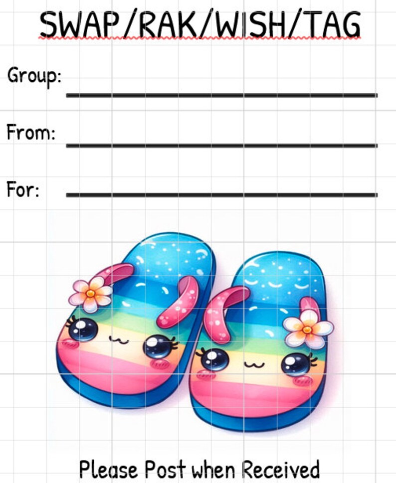 Printable INSTANT DOWNLOAD Tag Insert RAK Wish Group Label Pen Pal ...