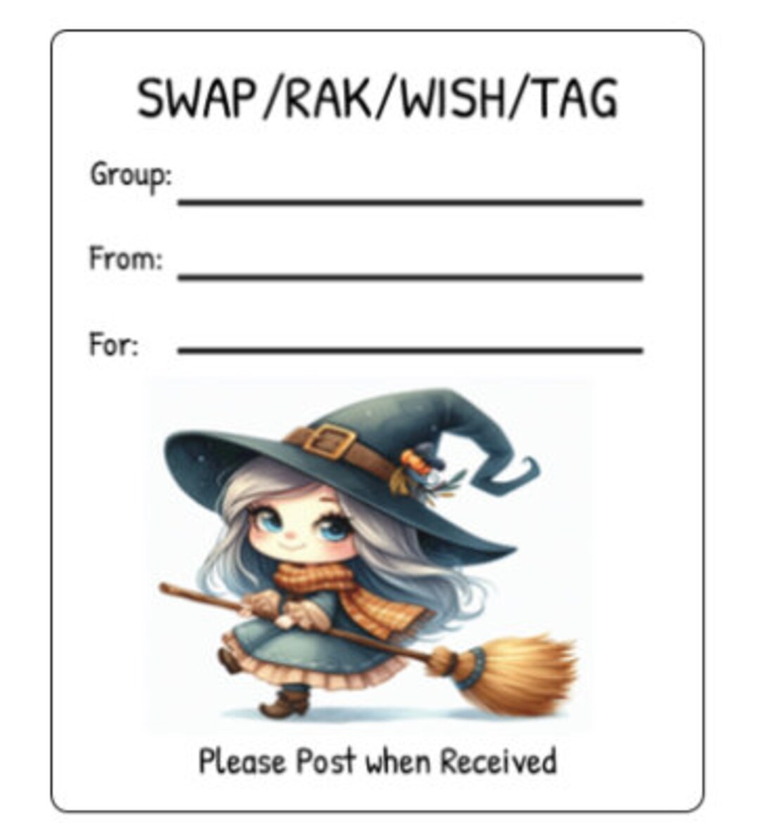 Printable INSTANT DOWNLOAD Tag Insert RAK Wish Group Label Pen Pal ...