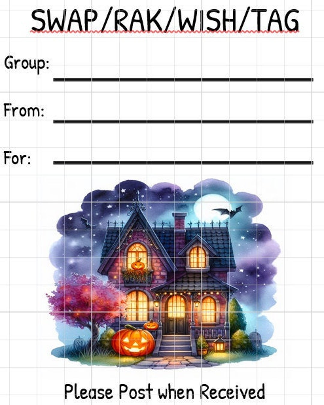 Printable INSTANT DOWNLOAD Tag Insert RAK Wish Group Label Pen Pal ...