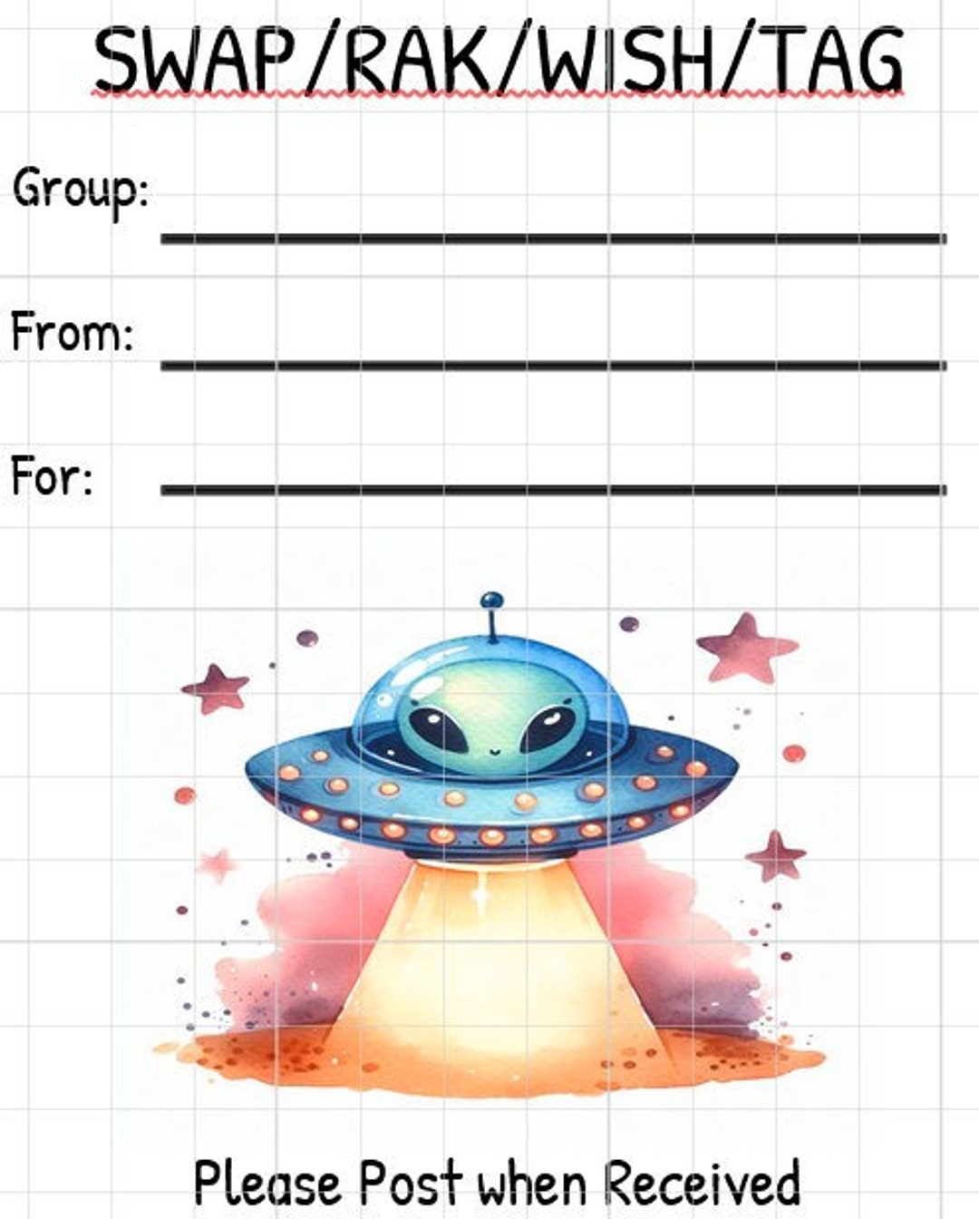 Printable INSTANT DOWNLOAD Tag Insert RAK Wish Group Label Pen Pal ...