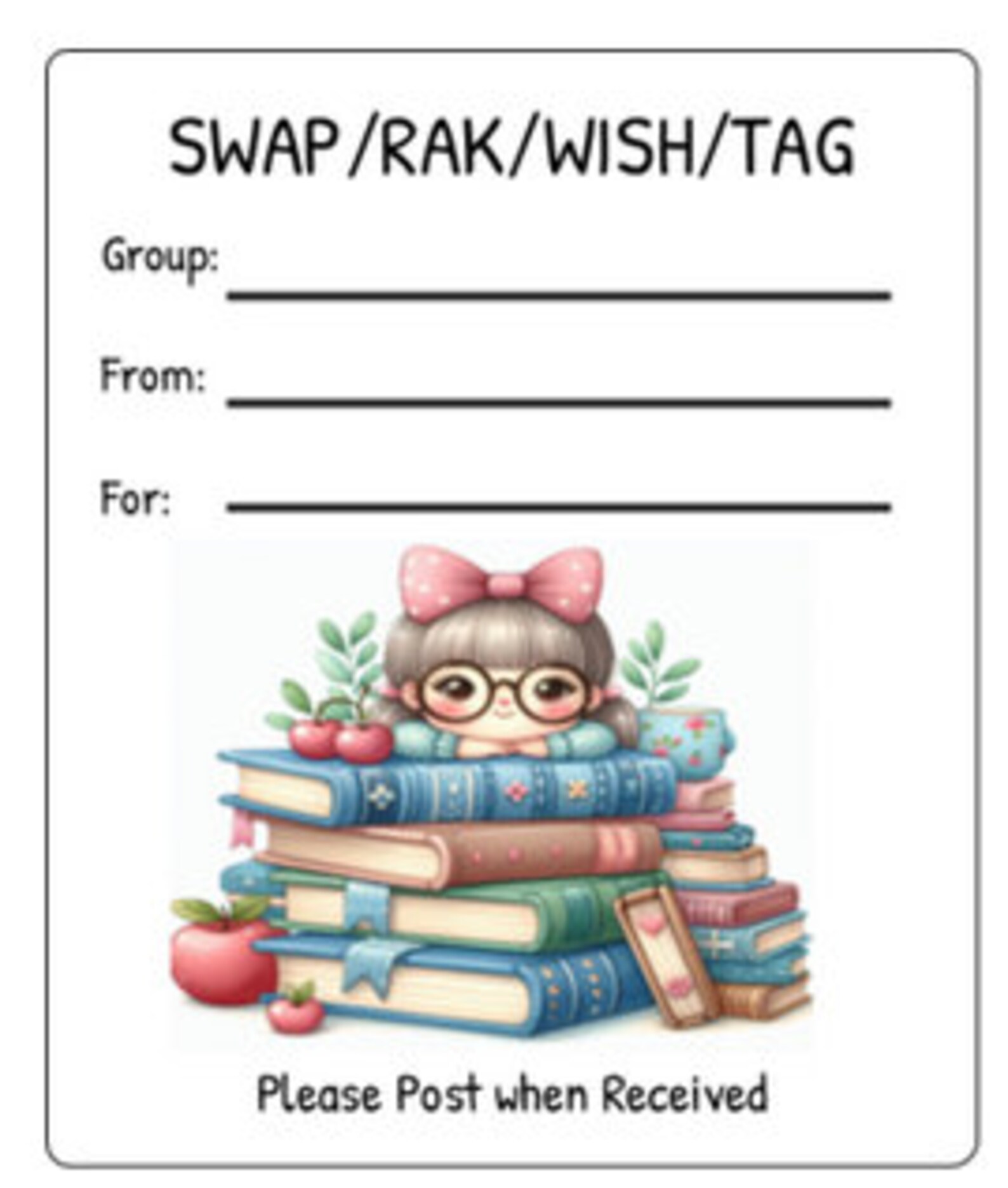 Printable INSTANT DOWNLOAD Tag Insert RAK Wish Group Label - Pen Pal ...