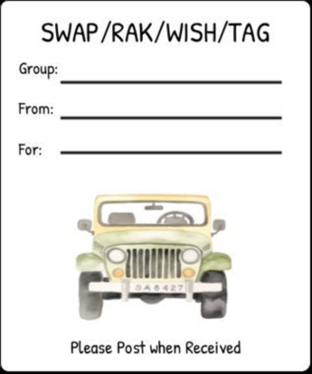 Printable INSTANT DOWNLOAD Tag Insert RAK Wish Group Label - Pen Pal ...