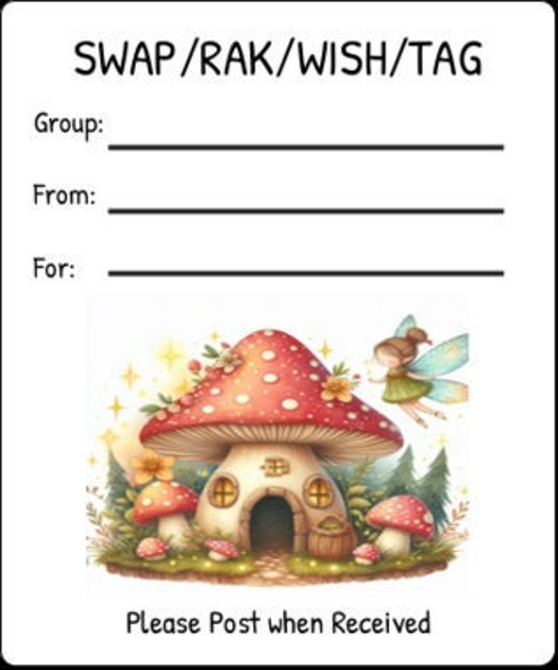 Printable INSTANT DOWNLOAD Tag Insert RAK Wish Group Label - Pen Pal ...