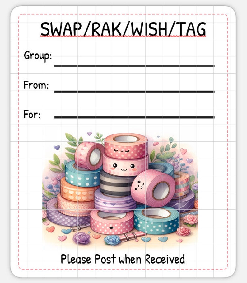Printable INSTANT DOWNLOAD Tag Insert RAK Wish Group Label Pen Pal ...