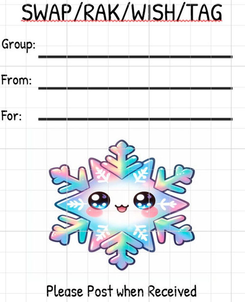 Printable INSTANT DOWNLOAD Tag Insert RAK Wish Group Label Pen Pal ...