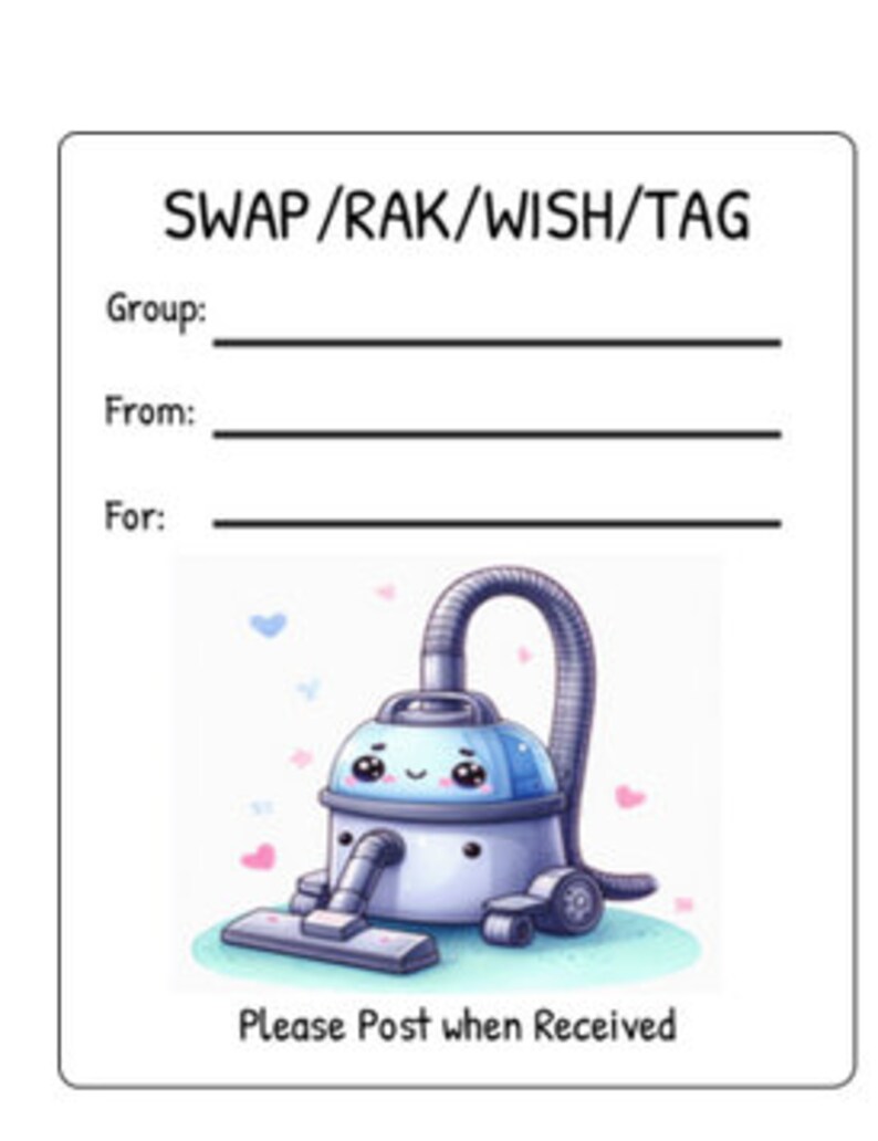 Printable INSTANT DOWNLOAD Tag Insert RAK Wish Group Label Pen Pal ...