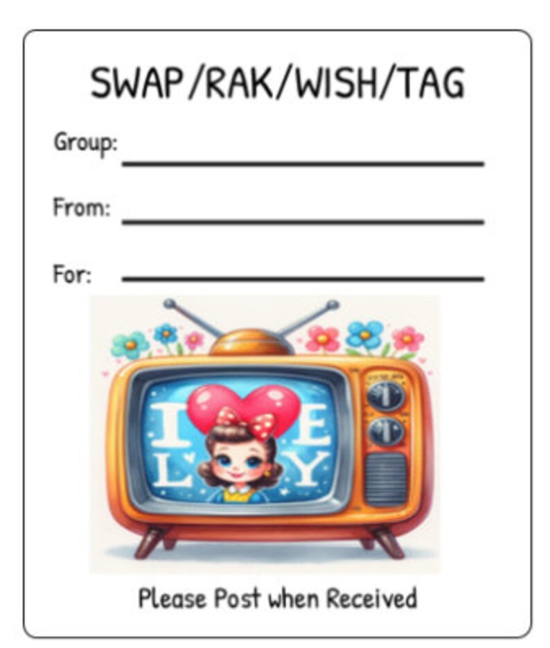 Printable INSTANT DOWNLOAD Tag Insert RAK Wish Group Label Pen Pal ...