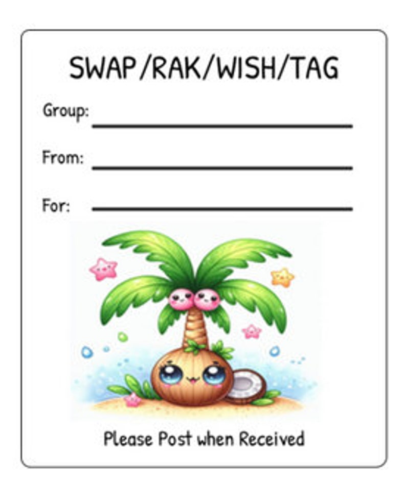 Printable INSTANT DOWNLOAD Tag Insert RAK Wish Group Label Pen Pal ...