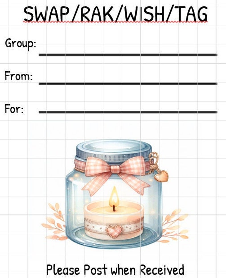 Printable INSTANT DOWNLOAD Tag Insert RAK Wish Group Label Pen Pal ...