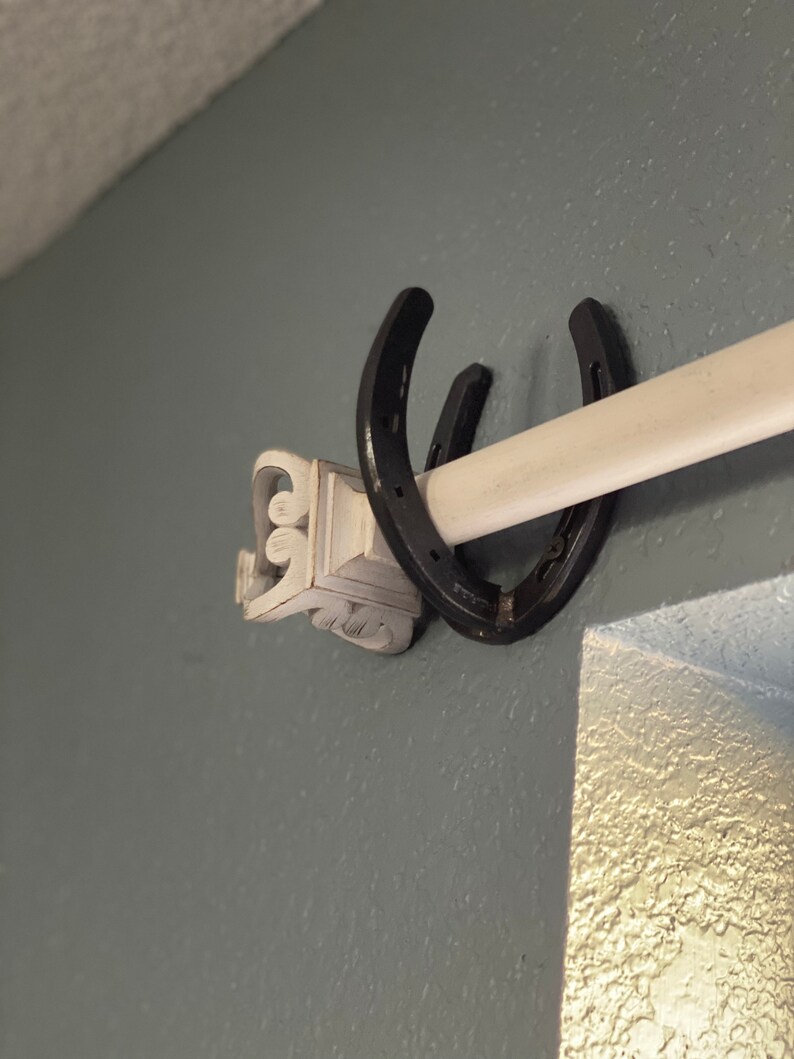 Horseshoe Curtain Rod Holder Set - Etsy