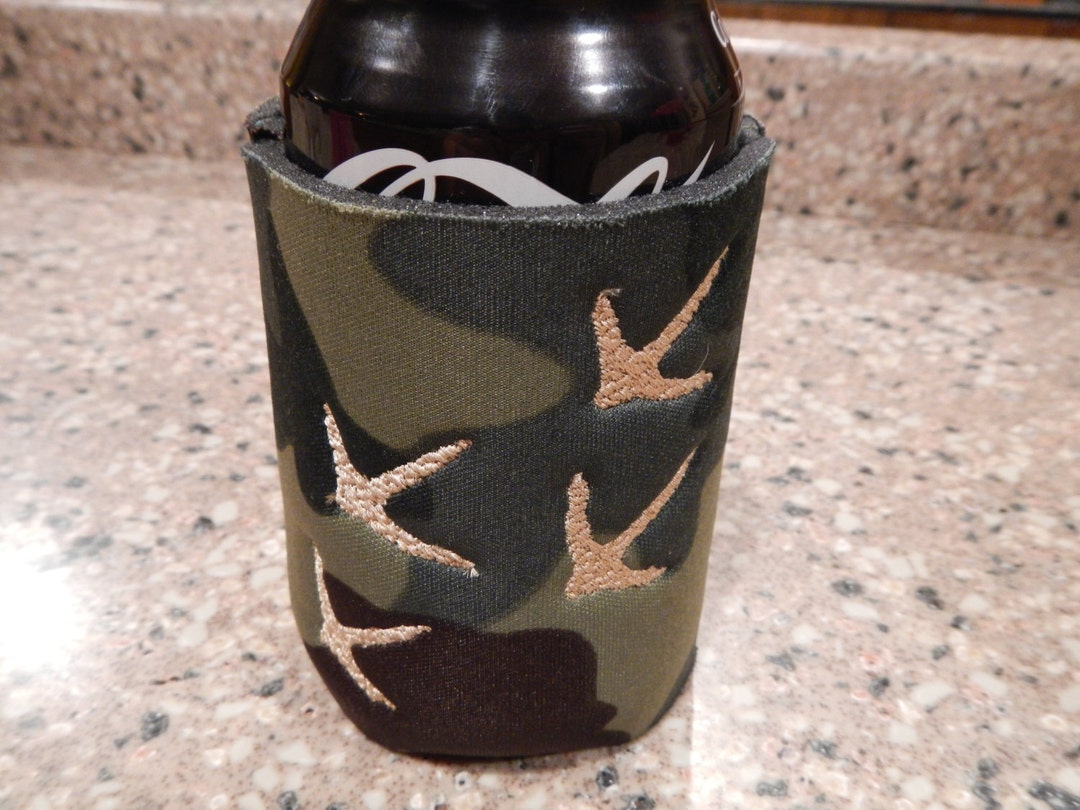 Turkey Tracks Embroidered Can Cooler, Hunting, Turkey Hunter, Can ...