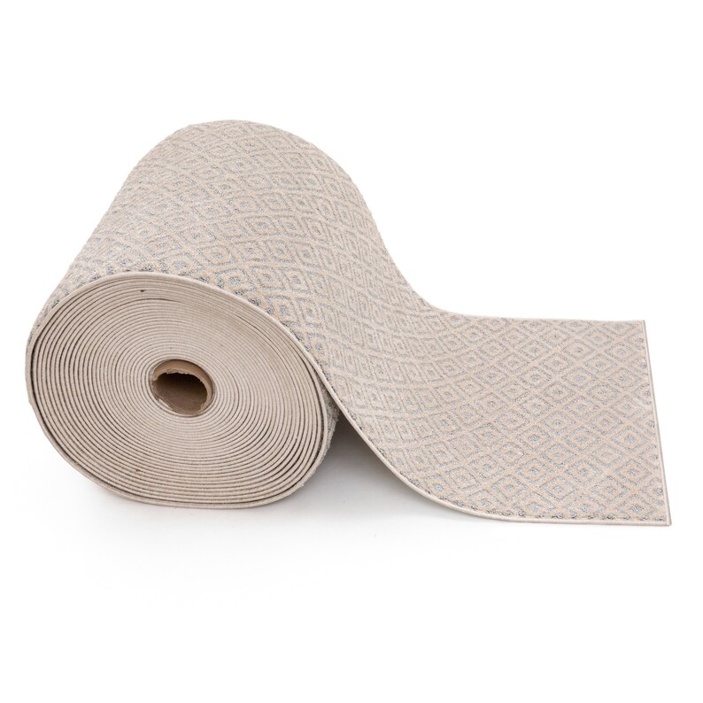 Custom Size Runner Pia Tribal Geometric Diamond Pattern Light Grey ...