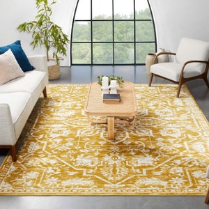 Disa Vintage Medallion Gold Soft Rug by Chill Rugs - Etsy