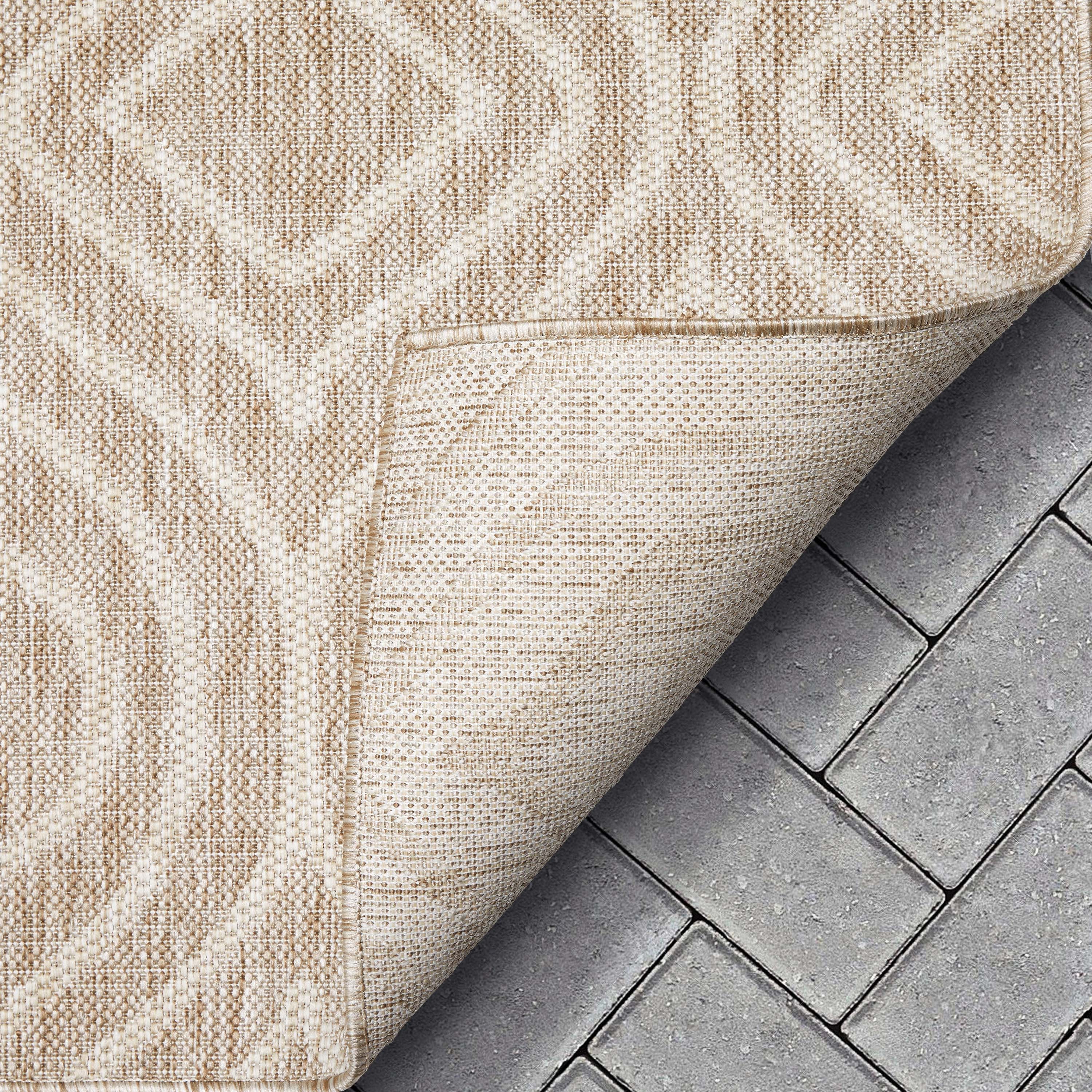 Ludo Lattice Trellis Indoor/outdoor Beige Textured Rug - Etsy