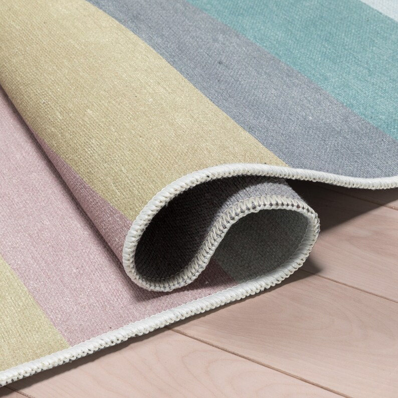 Kaleidoscope Rainbow Modern Multi Pastel Area Flat-weave Rug - Etsy