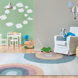 Kaleidoscope Rainbow Modern Multi Pastel Area Flat-weave Rug - Etsy