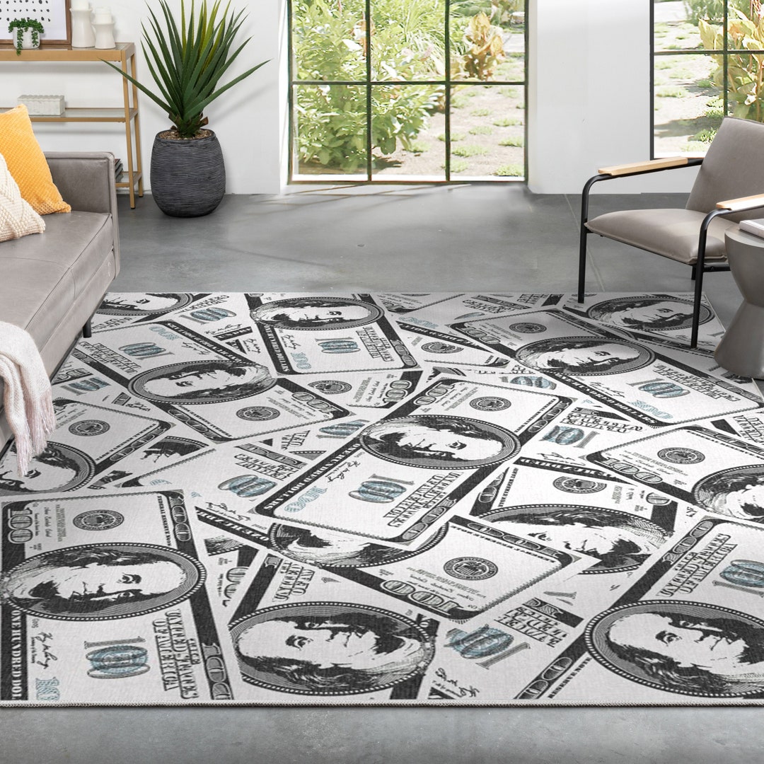 Hundred Dollar Bill Stacked Green Novelty Runner Flat-weave Rug - Etsy