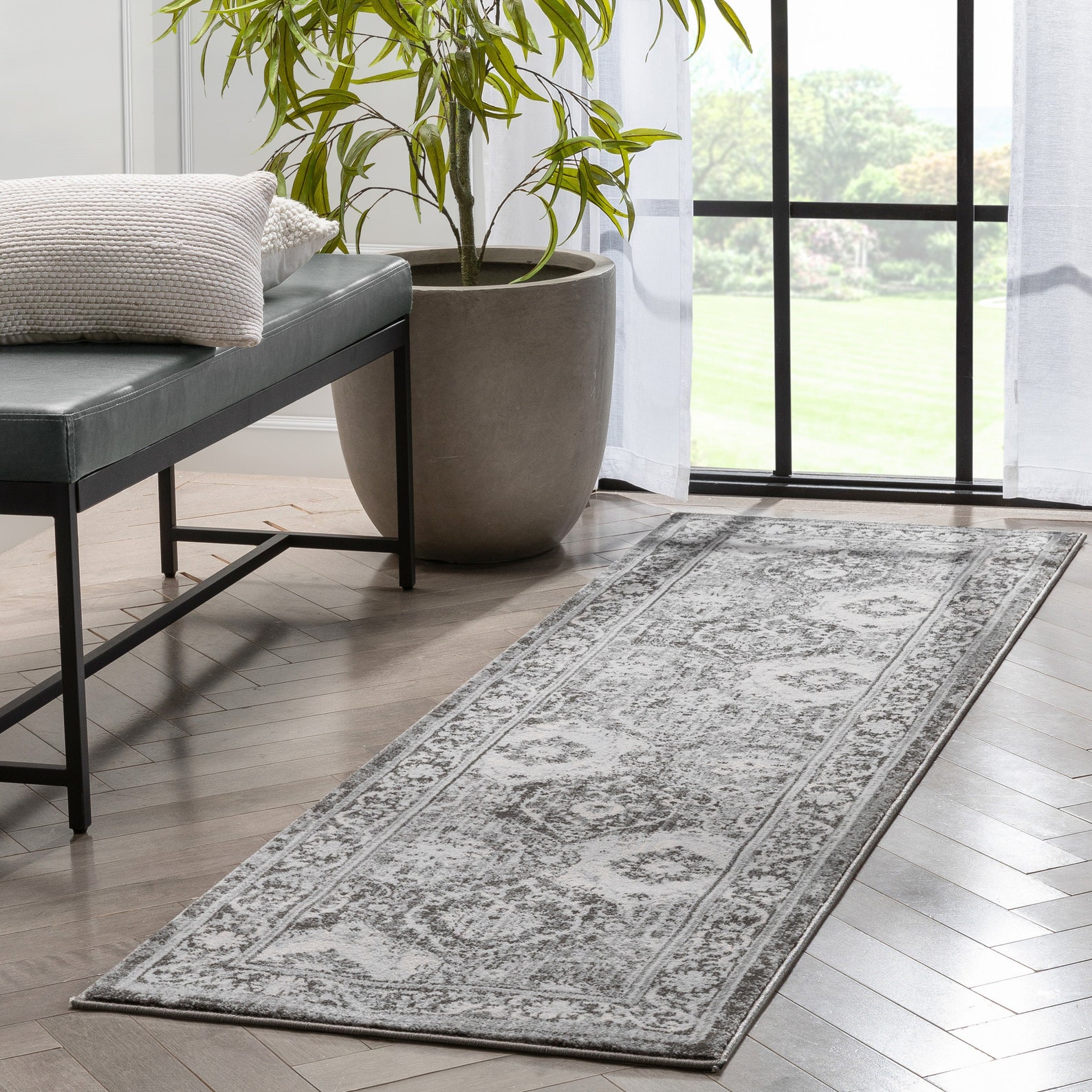 Marjorie Vintage Oriental Persian Panel Dark Grey Rug - Etsy