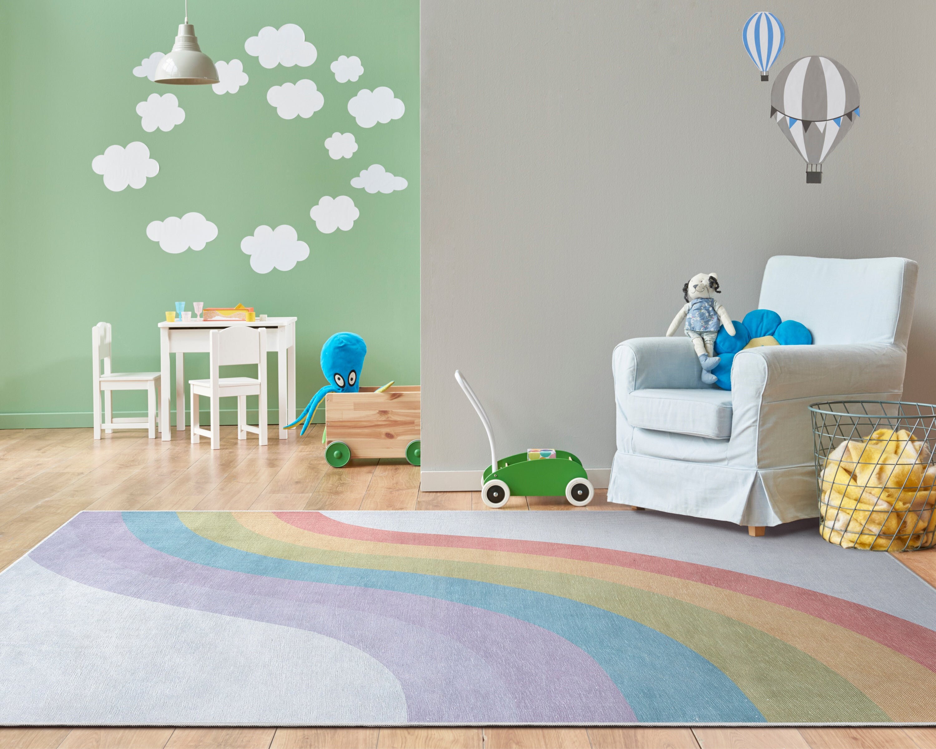 Rainbow Modern Multi Color Area Flat-weave Rug - Etsy