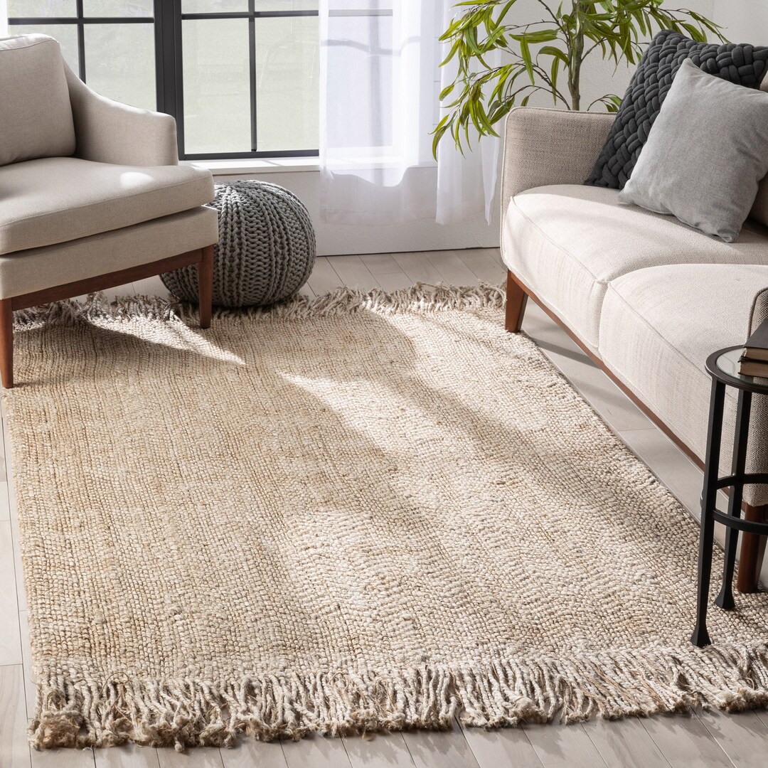 Lola Natural-fiber 5' X 7'6 Chevron Natural Hand-woven Chunky-textured ...