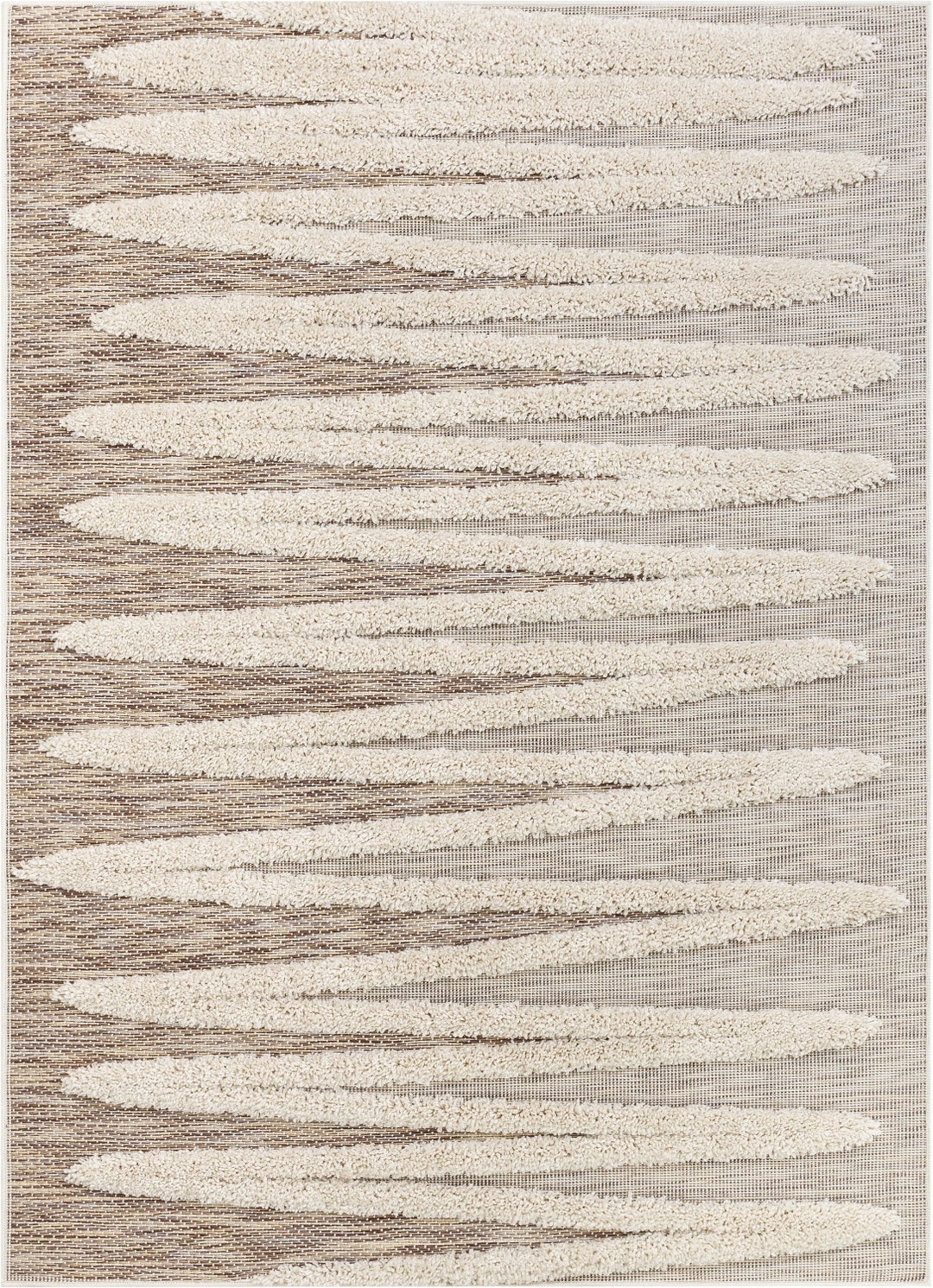 Brigida Coastal Geometric Beige High-low Flat-weave Rug by Chill Rugs ...