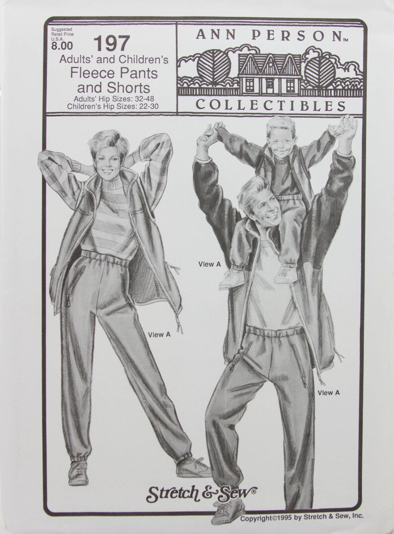 Ann Person Collectibles Stretch and Sew Pattern 197 Fleece Pants and ...