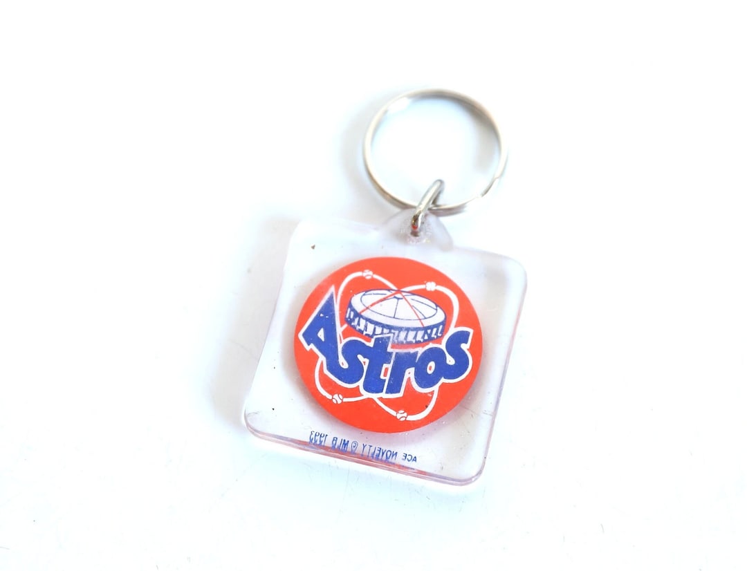 Vintage 1990s Texas HOUSTON ASTROS Baseball Keychain Rodeo Cowboy Oil ...