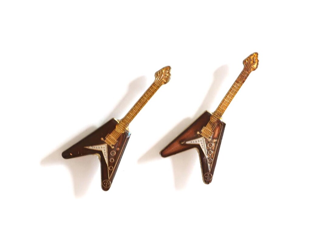 Matching Vintage FENDER Flying GUITAR Enamel Pin, Pinback Set / Lot of ...