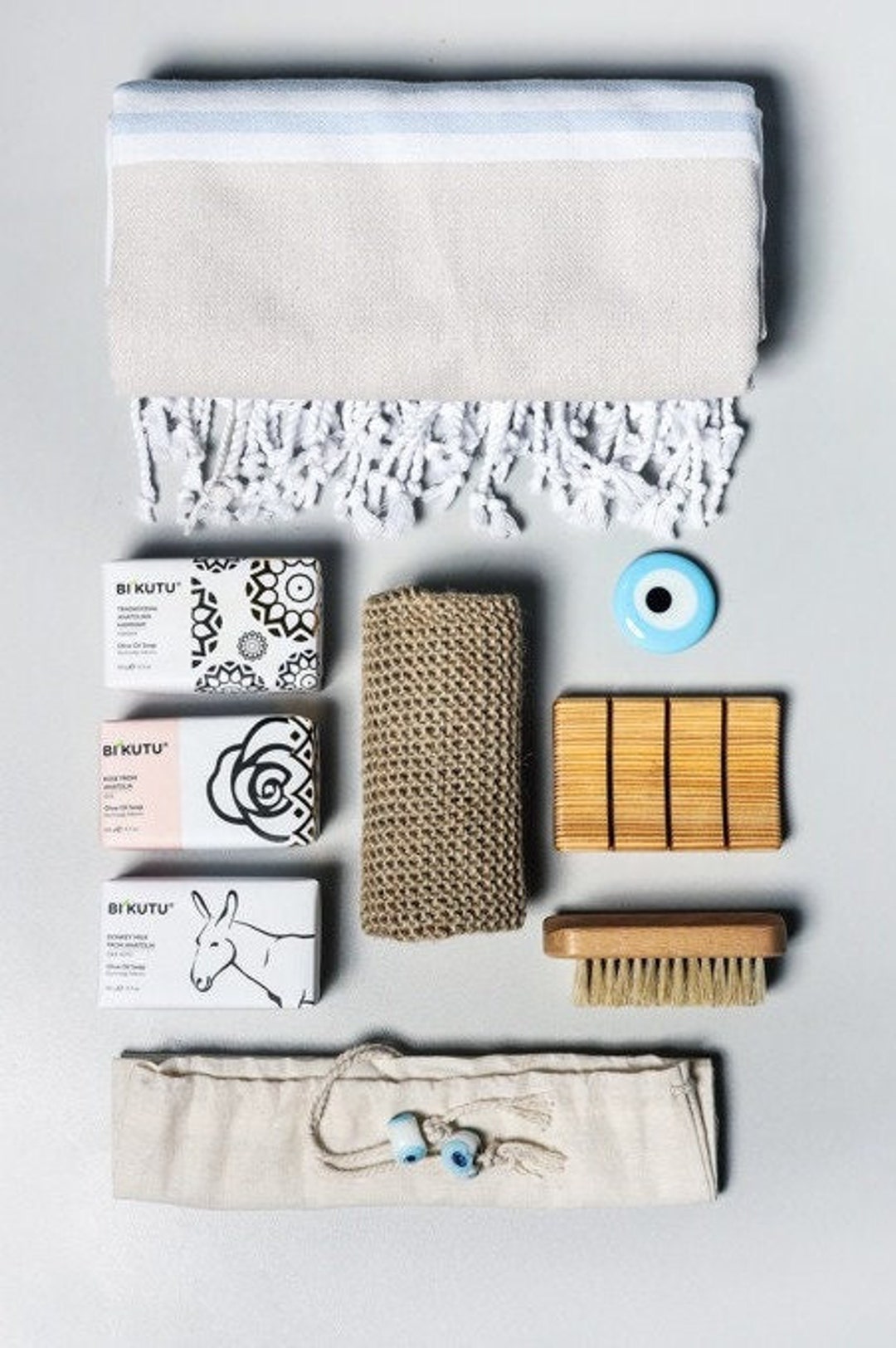 Bikutu Turkish Hammam Set With Olive Oil Soap - Etsy