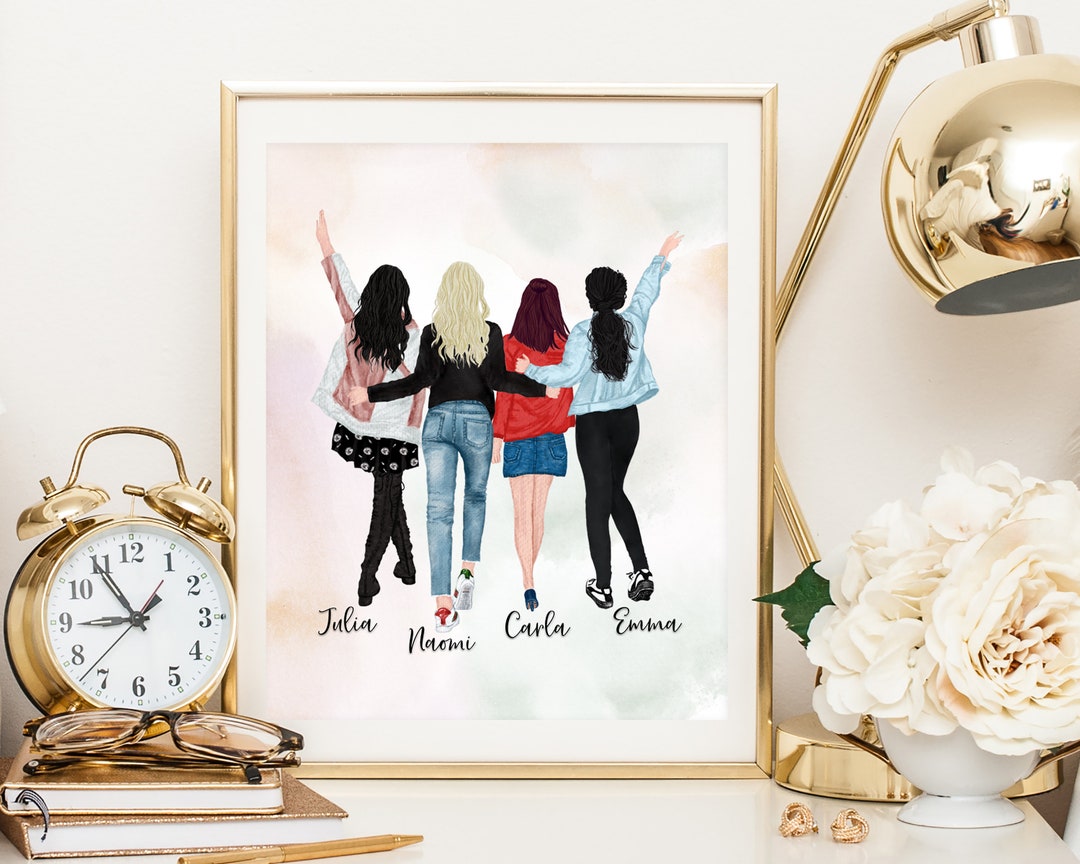 Custom Printable Four Best Friends, Personalized Four Soul Sisters ...
