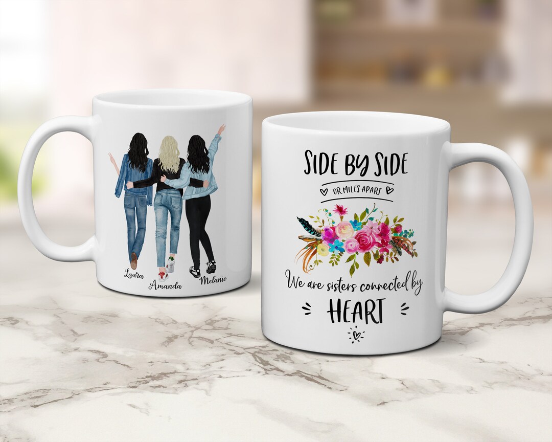 Custom Three Sisters Coffee Mug, Personalized Coffee Mug for Three ...