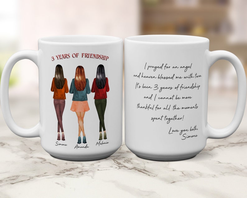 Three Friends Mug Custom Two Tones Mug 3 Friends Mug 3 - Etsy