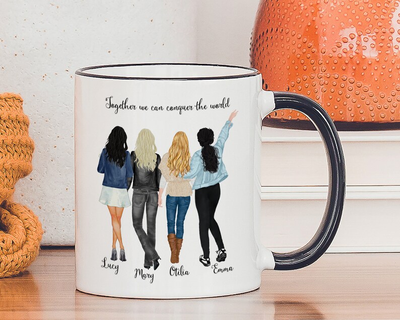 Four Friends Mug 4 Best Friends Forever Mug Personalized | Etsy