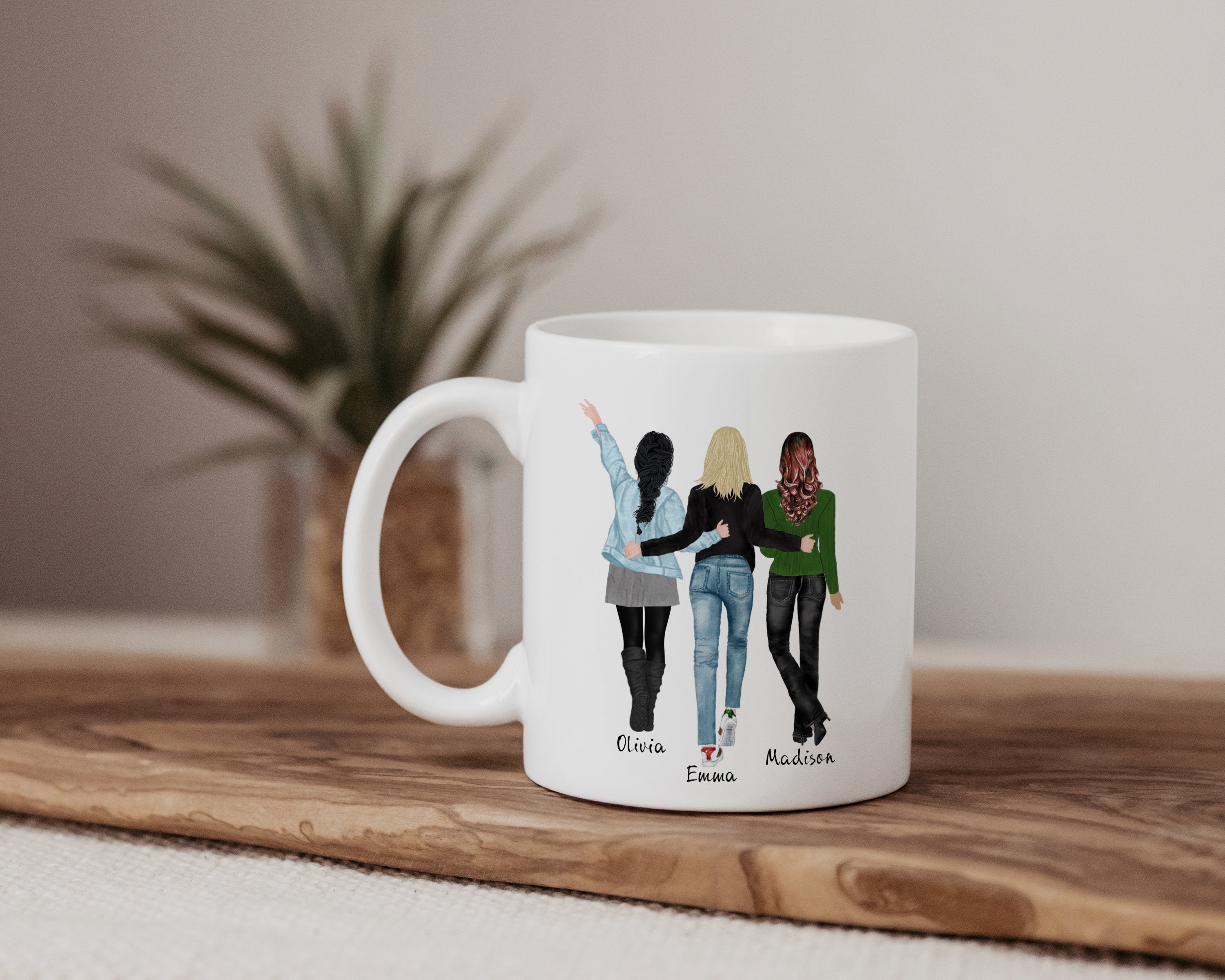 3 Best Friends Mug Best Friends Gift Personalized Coffee Mug | Etsy
