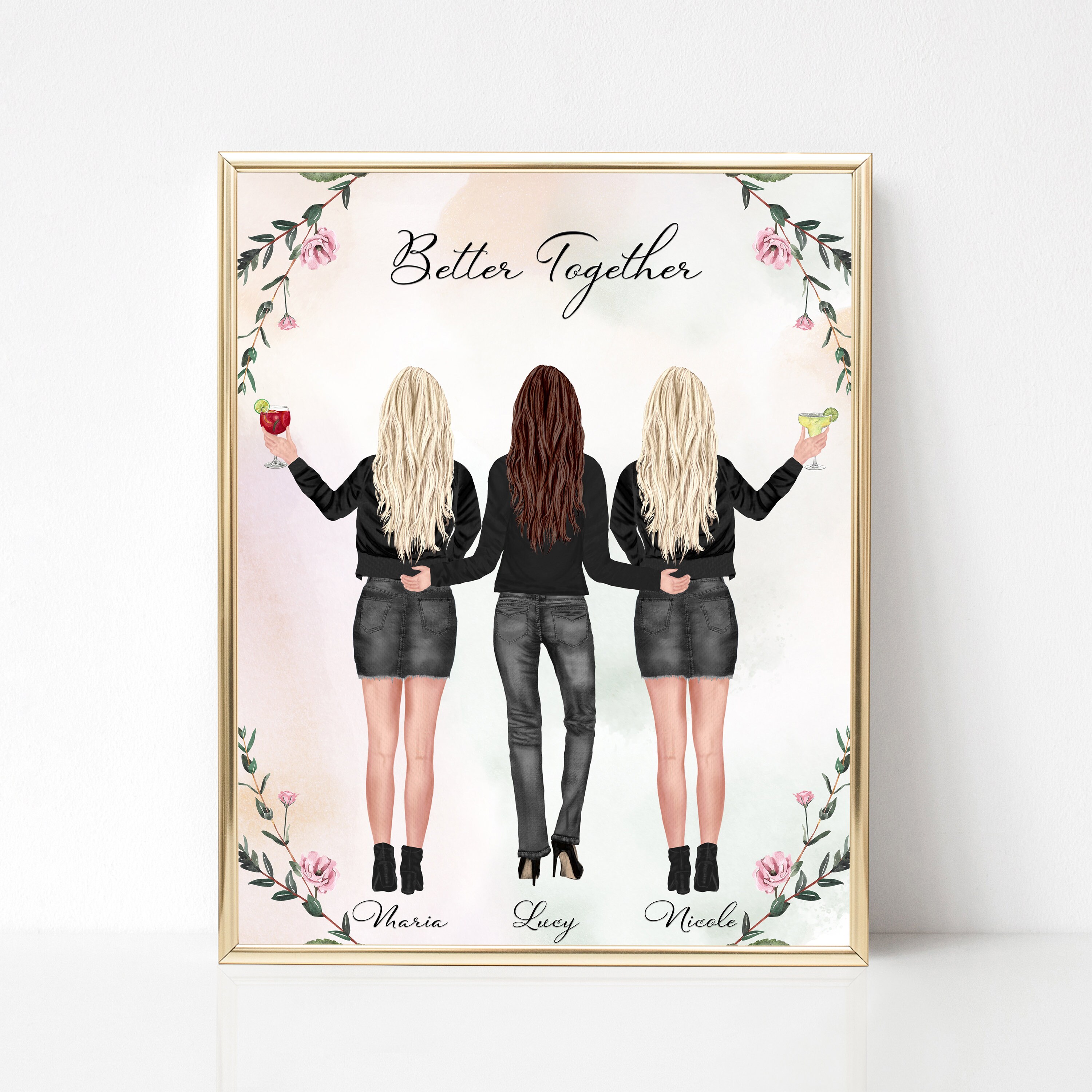 Best Friends Printable Best Friends Gift Three Best Friends | Etsy