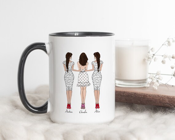 Three Friends Mug 3 Best Friends Gift Customized Coffee Mug | Etsy