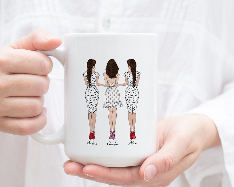 Three Friends Mug 3 Best Friends Gift Customized Coffee Mug | Etsy