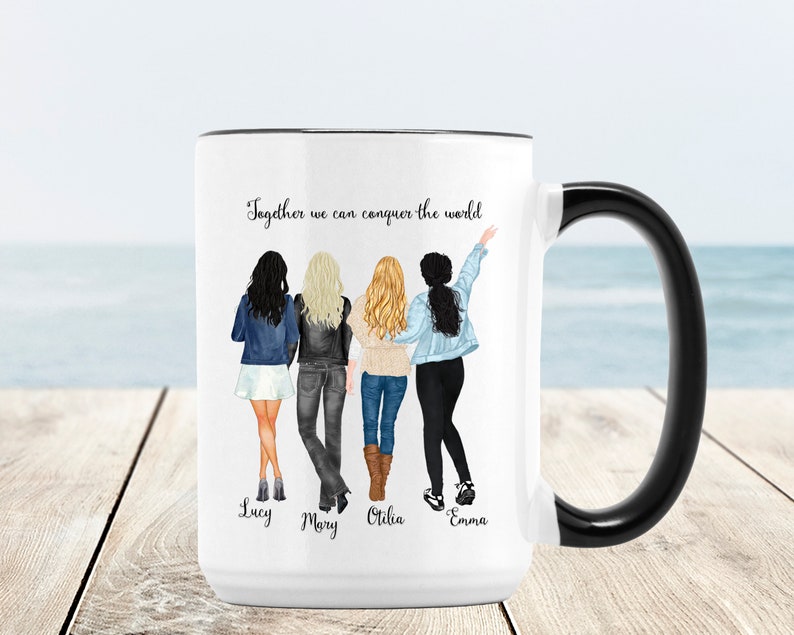 Four Friends Mug 4 Best Friends Forever Mug Personalized | Etsy
